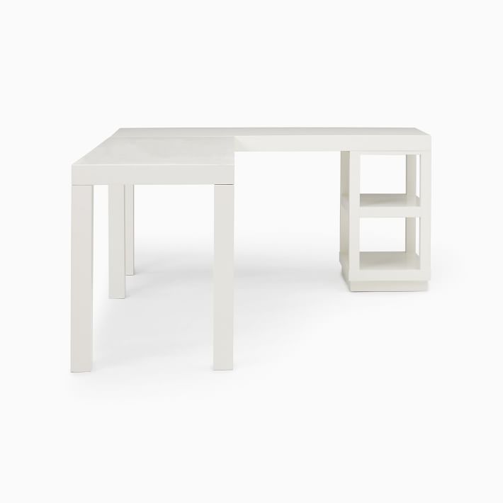 Parsons L-Shaped Desk & Open Storage Set | West Elm