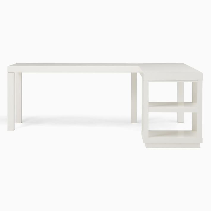 Parsons L-Shaped Desk & Open Storage Set | West Elm