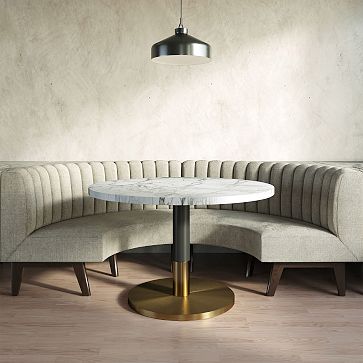 Orbit Restaurant Extra Large Round Dining Table (48"–60") - Faux Marble ...