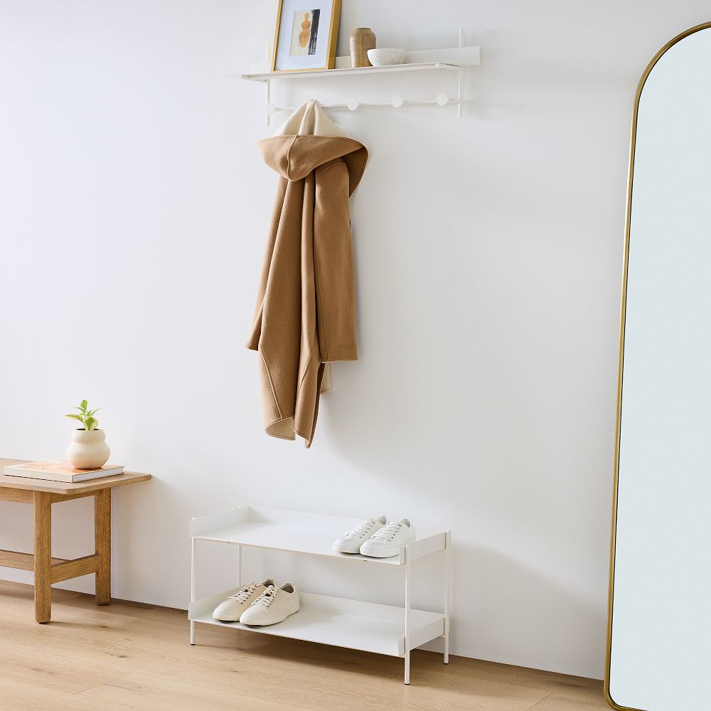 Floating Lines Shelf w/ Hooks | West Elm