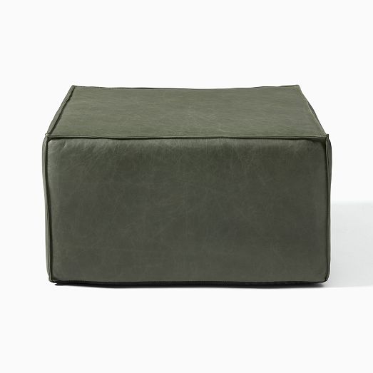 Leather Pouf | West Elm