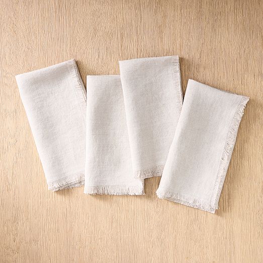 Frayed Edge Linen Napkin Sets | West Elm