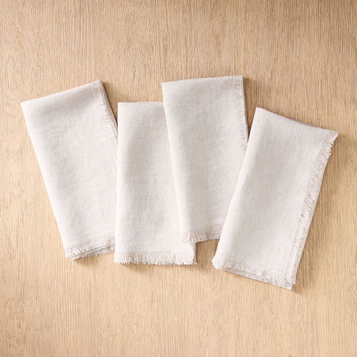 Frayed Edge Linen Napkin Sets | West Elm
