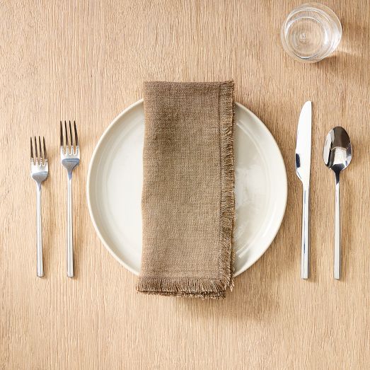 Frayed Edge Linen Napkin Sets | West Elm