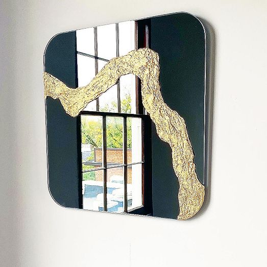 Candice Luter Glissando Square Crossover Mirror | West Elm