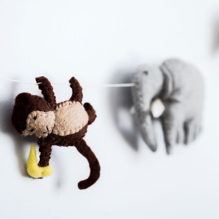 Nivas Collection Felted Safari Animal Garland | West Elm