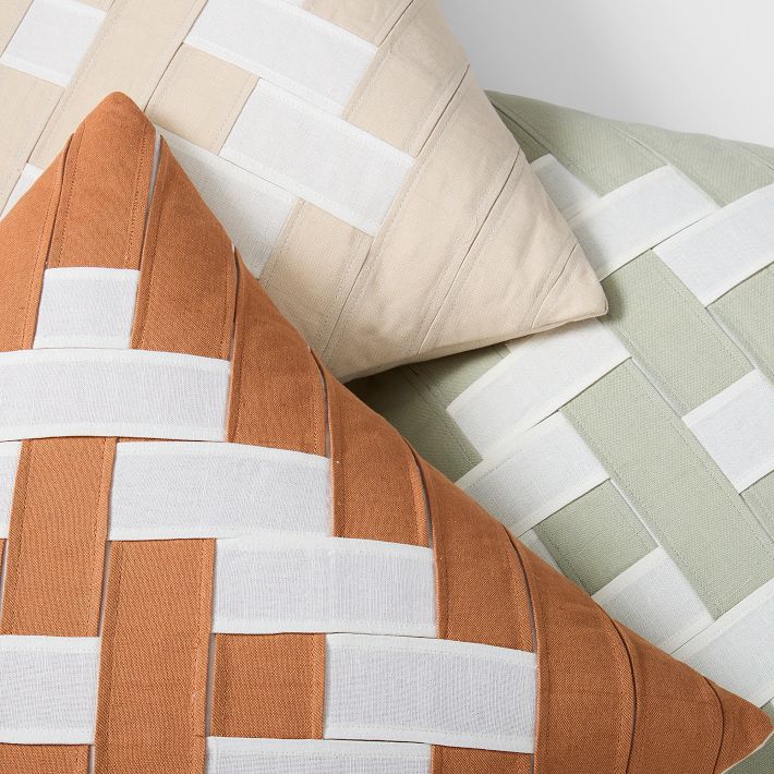 Linen Strap Weave Pillow Cover | West Elm
