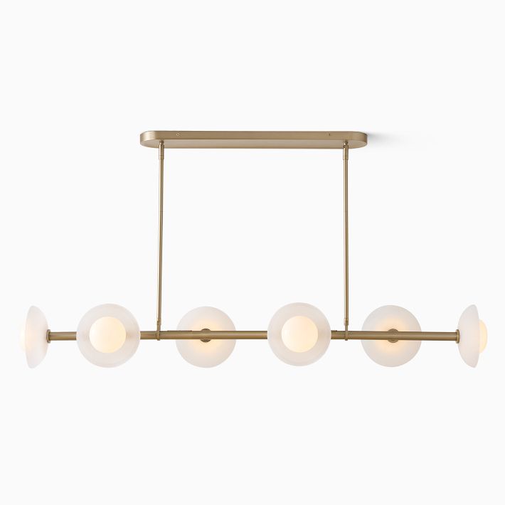 Bezel 6-Light Linear Glass Chandelier (51.5") | West Elm