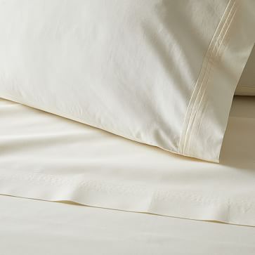 400-Thread-Count Organic Percale Pleated Edge Sheet Set & Pillowcases ...
