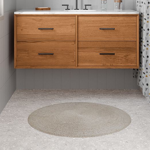 Space-Dyed Round Bath Mat | West Elm