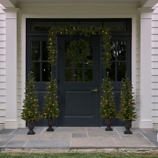 Norway Pine Porch Christmas Trees (Set of 4) | West Elm