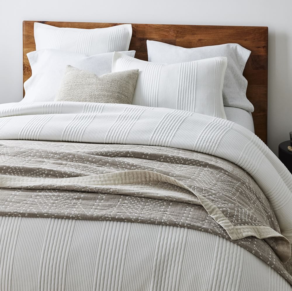 Double Cloth Arrow Bed Blanket - Frost Grey | West Elm