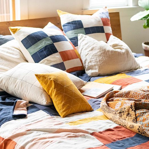 Anchal Project Multi-Check Quilt Throw Collection | West Elm