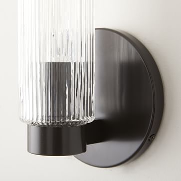 Fluted Glass Indoor/Outdoor Sconce (3") | West Elm