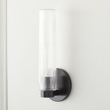 Fluted Glass Indoor/Outdoor Sconce (3") | West Elm