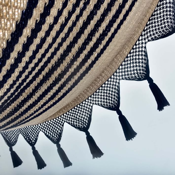 Double Weave Fringed Hammock - Colonial Navy Blue | West Elm