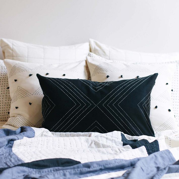 Anchal Project Geometric Stitch Throw Pillow | West Elm