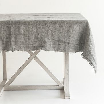 Creative Women Stone Washed Linen Tablecloth Collection | West Elm