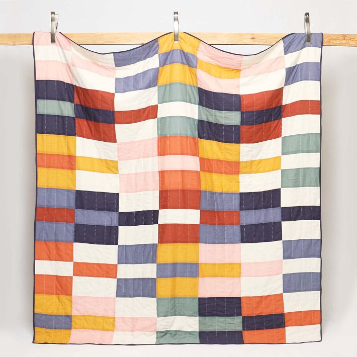 Anchal Project Multi-Check Quilt Throw Collection | West Elm