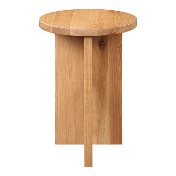 Angled Base Wood Side Table (14") | West Elm