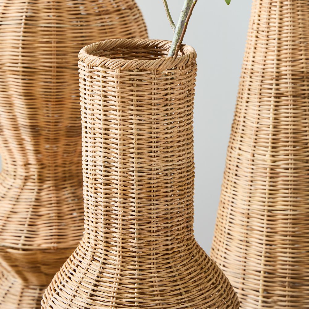 Woven Wicker Floor Vases | West Elm
