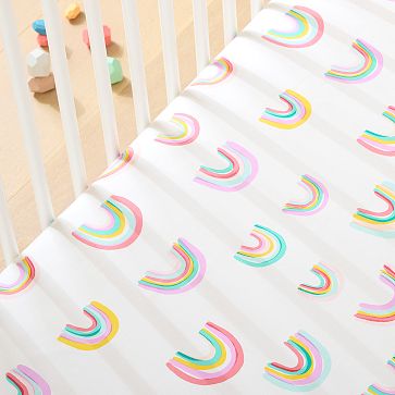 Rainbows Crib Fitted Sheet | West Elm