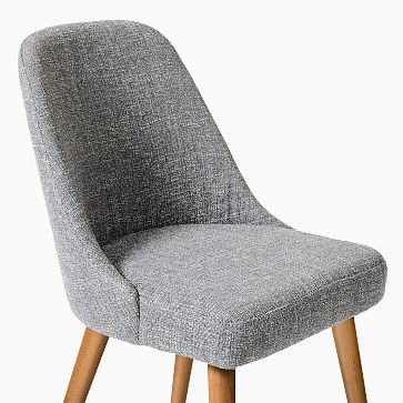 Mid-Century Upholstered Dining Chair - Wood Legs | West Elm