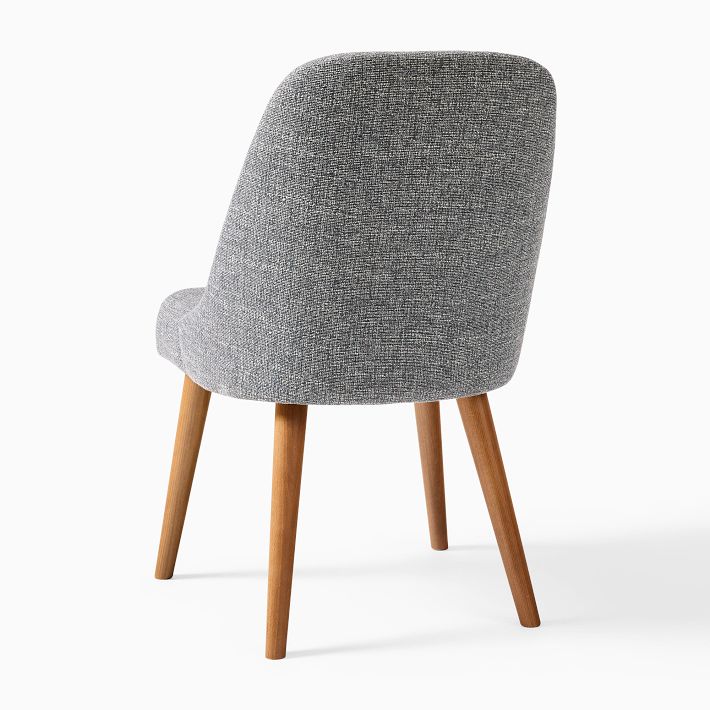 Mid-Century Upholstered Dining Chair - Wood Legs | West Elm