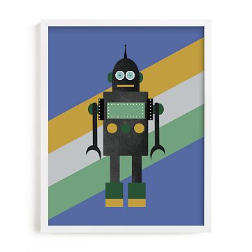 Retro Robot Framed Wall Art by Minted for West Elm Kids | West Elm