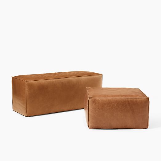 Leather Pouf | West Elm