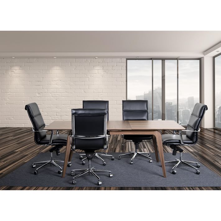 Curved Splayed Leg Expandable Dining Table (63" – 83") | West Elm