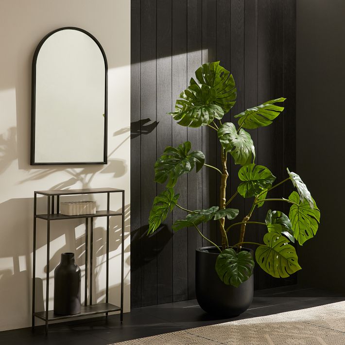 Faux Potted Monstera Plant & Radius Planter Bundle | West Elm