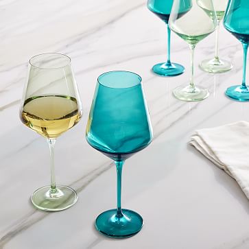 Estelle Colored Glass Two-Tone Wine Glasses | West Elm