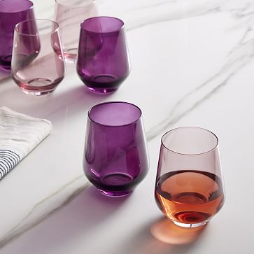 Estelle Colored Glass Two-Tone Wine Glasses | West Elm