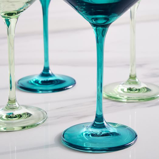 Estelle Colored Glass Two-Tone Wine Glasses | West Elm