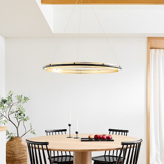 Perforated Single LED Chandelier (35") | West Elm