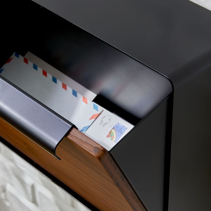 Modern Steel & Teak Mailbox | West Elm