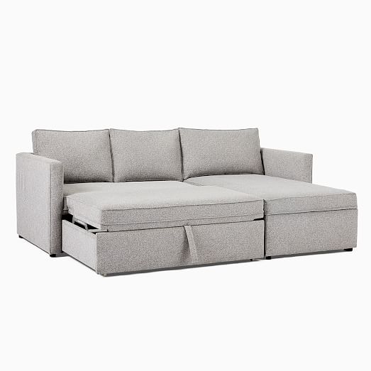 Harris 2 Piece Pop Up Sleeper Sectional With Storage | West Elm