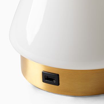 Metalized Glass USB Table Lamp | Modern Light Fixtures | West Elm