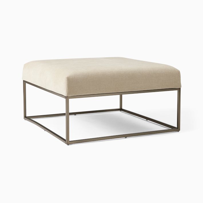 Box Frame Square Ottoman | West Elm