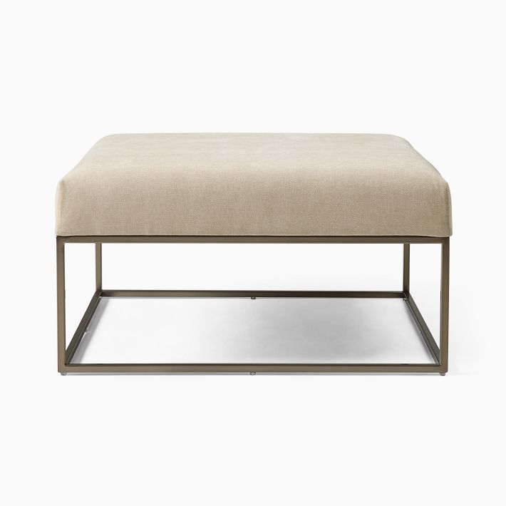 Box Frame Square Ottoman | West Elm