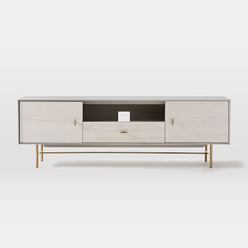 Modernist Wood & Lacquer Media Console (68"–80") | West Elm