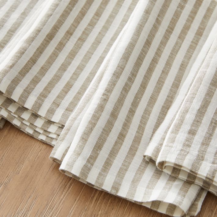 European Linen Stripe Napkin Sets | West Elm