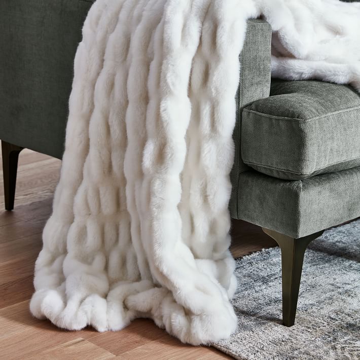 Faux Fur Cascade Throw | West Elm