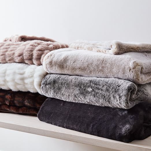 Faux Fur Cascade Throw | West Elm