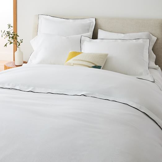 Open Box: European Flax Linen Merrow Edge Duvet Cover & Shams | West Elm