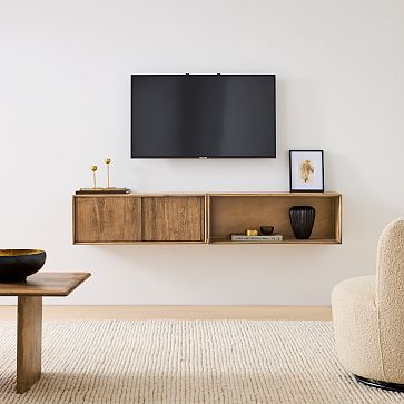 Anton Open & Closed Floating Storage Cubbies (32") | West Elm