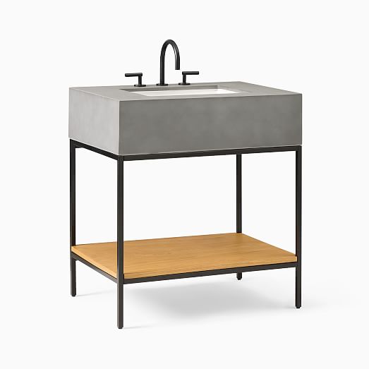 Streamline Concrete Single Bathroom Vanity (31.5") | West Elm