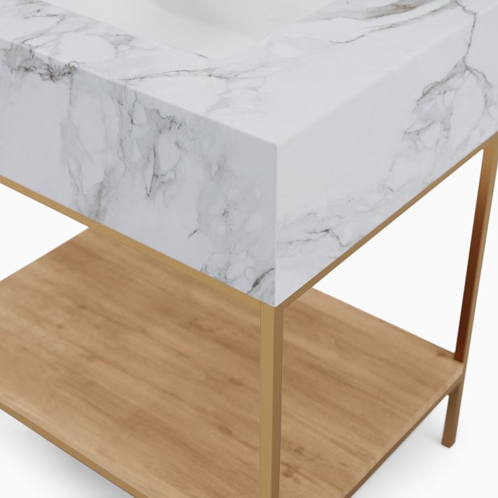 Streamline Marble Double Bathroom Vanity (63") | West Elm