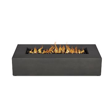 Concrete 56" Low Rectangle Fire Table | West Elm